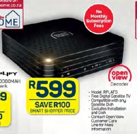 Open View Decoder Model: RPLATS, Free Digital Satellite TV offer at ...