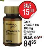 Dis-chem gold vitamin b6 100mg 60 tablets offer at Dis-Chem
