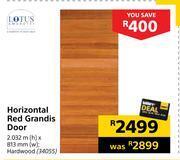 Lotus horizontal red grandis door 2.032m(h) x 813mm(w) offer at ...