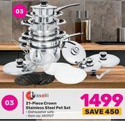 Tissolli 21 piece crown stainless steel pot set offer at Game