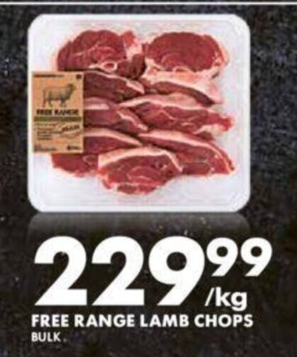 FREE RANGE LAMB CHOPS BULK offer at Woolworths