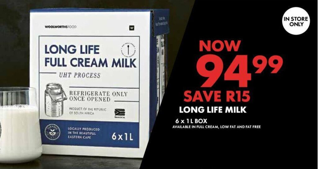 LONG LIFE MILK 6 x 1L BOX offer at Woolworths