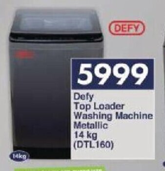 Defy Top Loader Washing Machine Metallic 14 kg offer at President Hyper