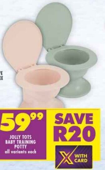 JOLLY TOTS BABY TRAINING POTTY all variants each offer at Shoprite
