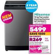 Hisense 14kg top loader washing machine wtja1402t offer at Game