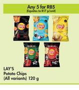 Lay's potato chips (all variants)-for 5 x 120g offer at Makro