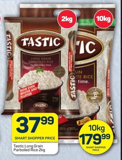 Tastic Long Grain Parboiled Rice 2kg offer at Pick n Pay