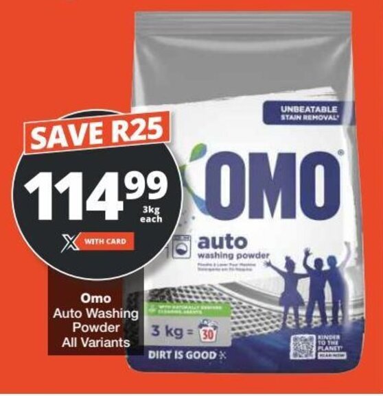 Omo Auto Washing Powder All Variants offer at Checkers