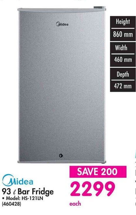 Midea 93L Bar Fridge offer at Makro