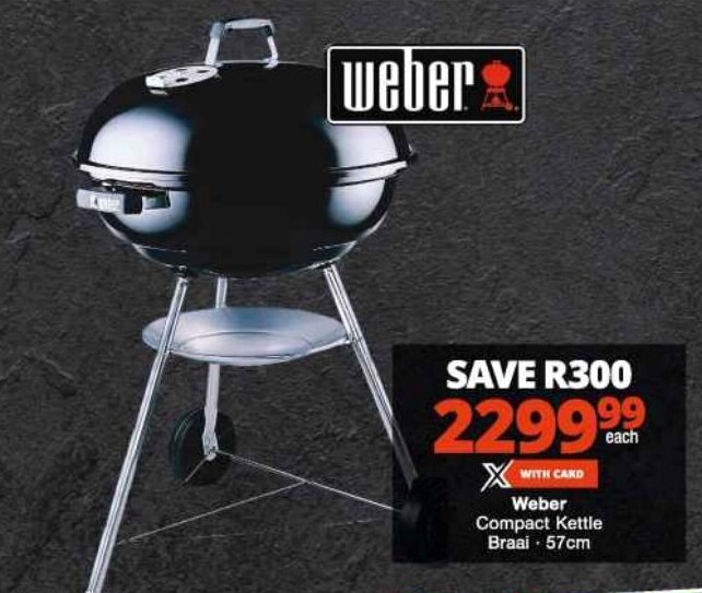 Weber Compact Kettle Braai- 57cm offer at Checkers
