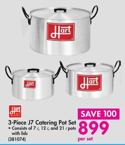Hart 3-Piece J7 Catering Pot Set offer at Makro