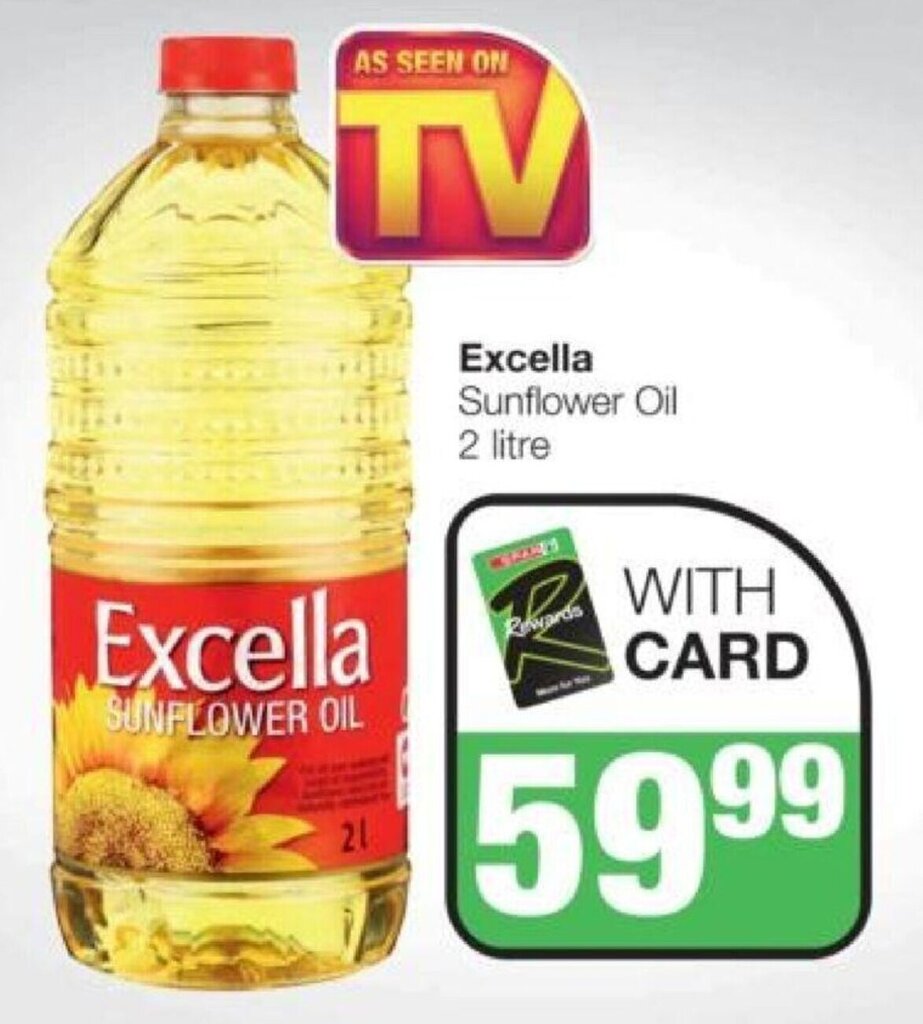 Excella Sunflower Oil 2 litre offer at Spar