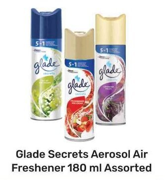 Glade Secrets Aerosol Air Freshener 180 ml Assorted offer at Game