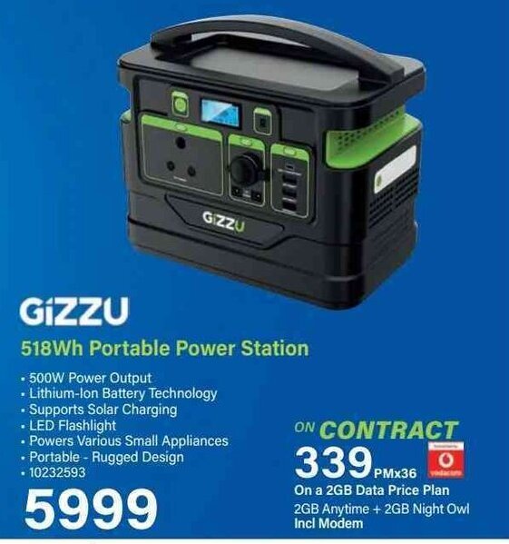GIZZU 518Wh Portable Power Station offer at Incredible Connection