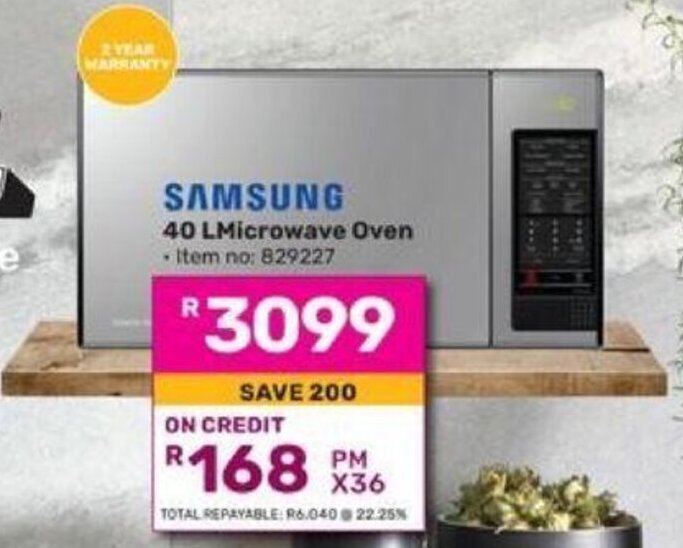 SAMSUNG 40L Microwave Oven offer at Game