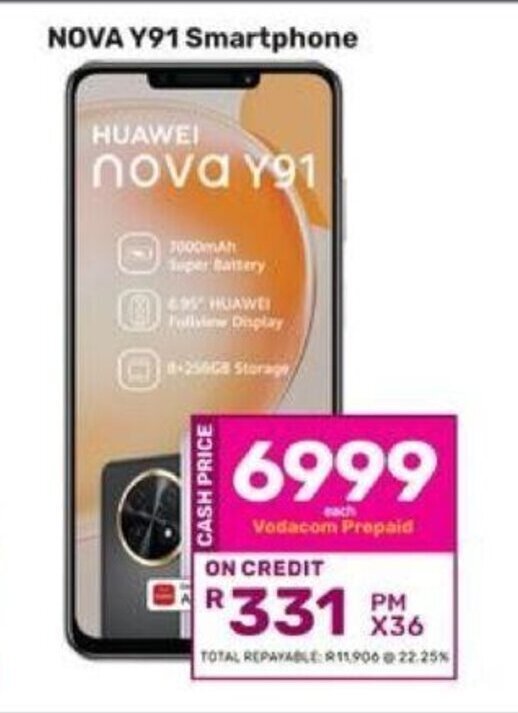 HUAWEI Nova Y91 offer at Game