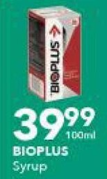 Bioplus Syrup 100ml offer at Checkers