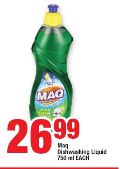 Maq Dishwashing Liquid 750ml EACH offer at OK Foods