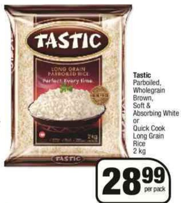 Tastic Parboiled, Wholegrain Brown, Soft & Absorbing White or Quick ...