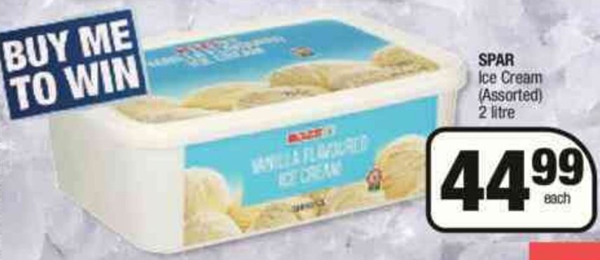 Spar Ice Cream 2 Litre offer at Spar