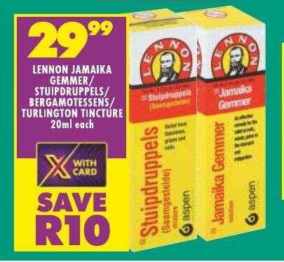 LENNON JAMAIKA GEMMER/ STUIPDRUPPELS/ BERGAMOTESSEN'S/ TURLINGTON ...