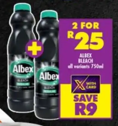 ALBEX BLEACH variants 750ml offer at Shoprite