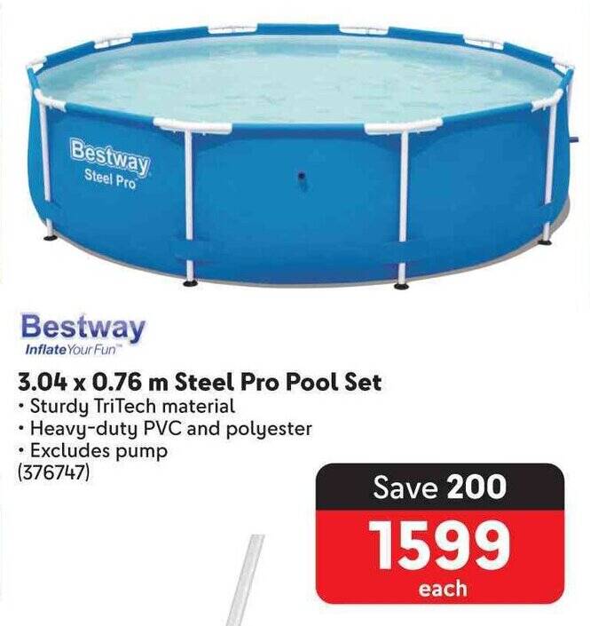 Bestway 3.04 x 0.76 m Steel Pro Pool Set offer at Makro