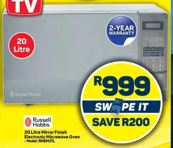 Russell Hobbs 20 Litre Mirror Finish Electronic Microwave Oven offer at ...