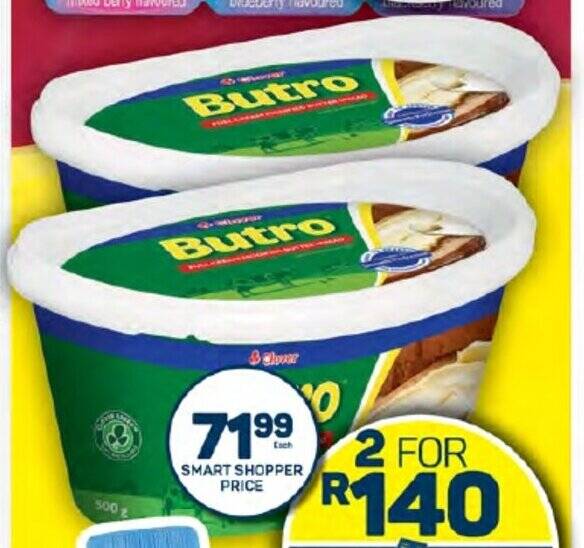Clover Butro Butter Spread 500g Tub offer at Pick n Pay