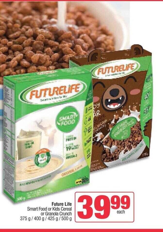 Future Life Smart Food or Kids Cereal or Granola Crunch 375g offer at Spar