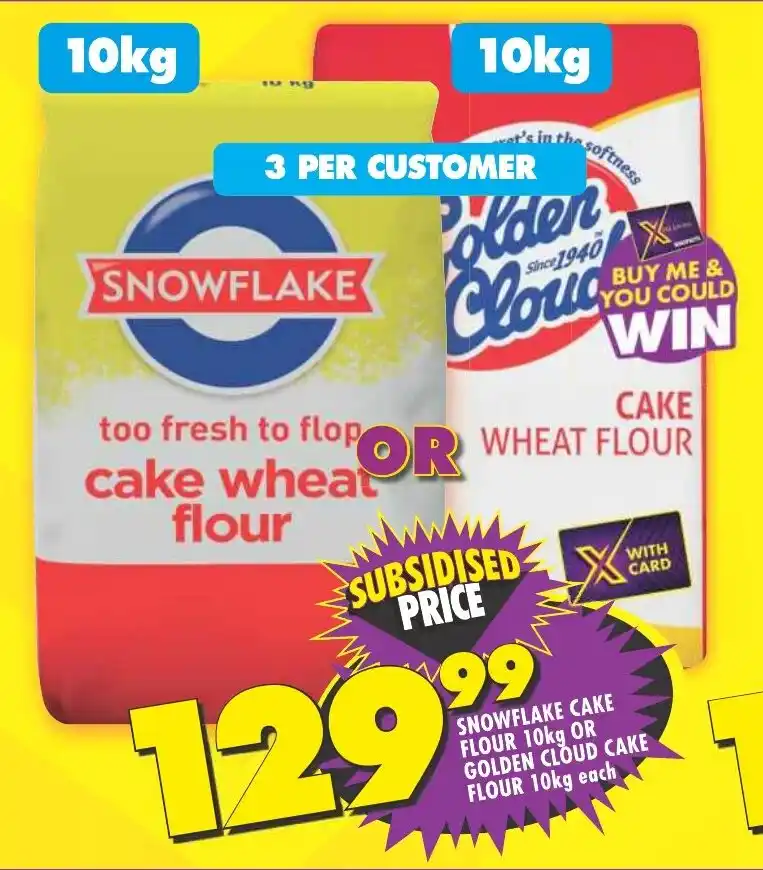 SNOWFLAKE CAKE FLOUR 10kg OR GOLDEN CLOUD CAKE FLOUR 10kg each offer at ...