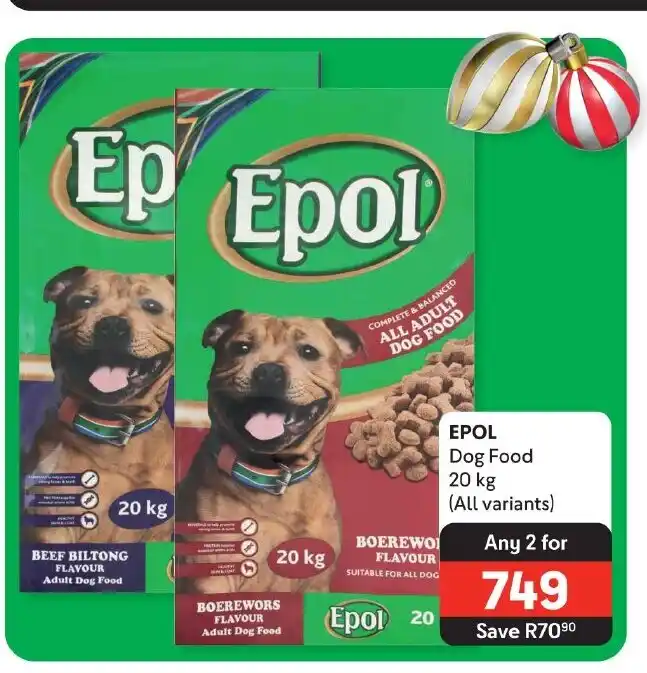 EPOL Dog Food 20kg offer at Makro