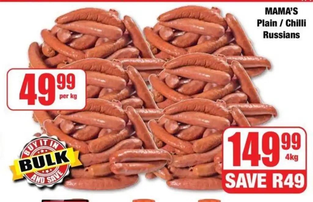 MAMA'S Plain / Chilli Russians offer at Boxer