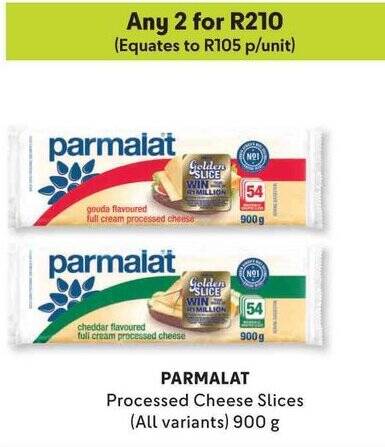 PARMALAT Processed Cheese Slices (All variants) 900g offer at Makro