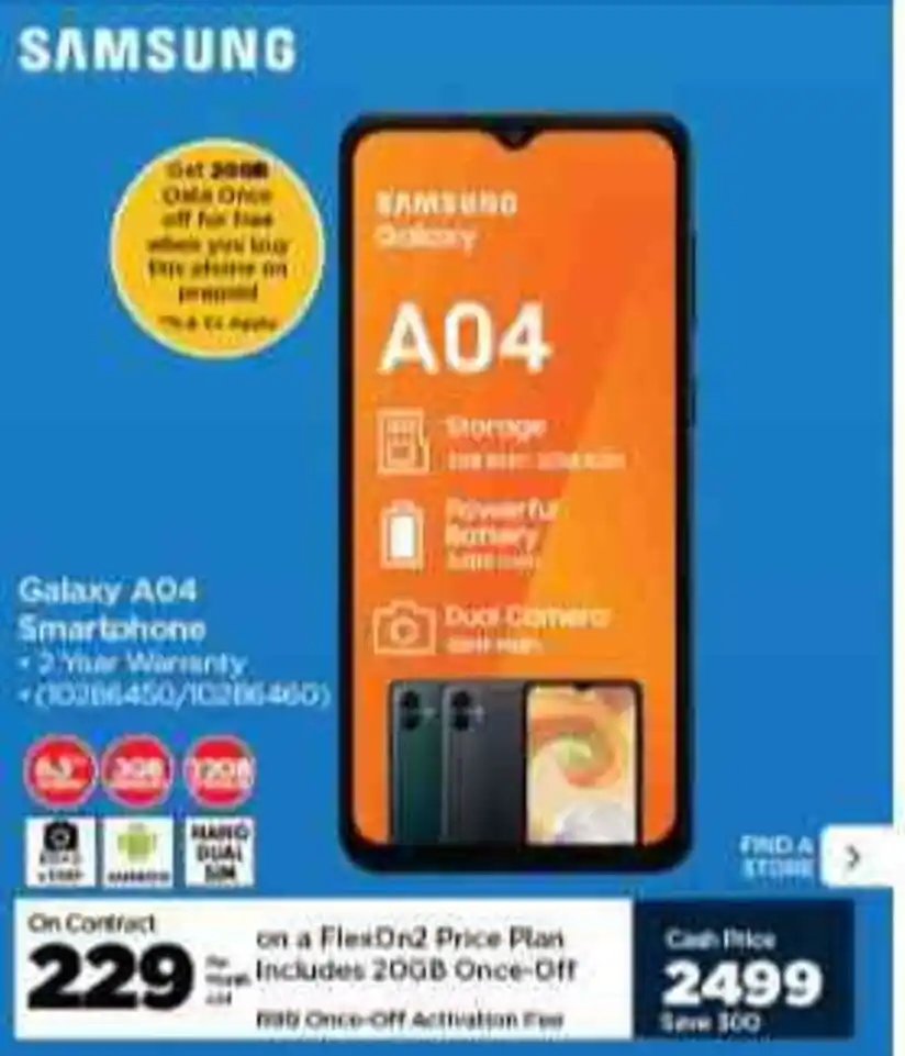 Samsung Galaxy A04 Smartphone Offer At Hifi Corp
