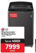 Lg 18kg top loader washing machine t1866neht2 offer at Makro