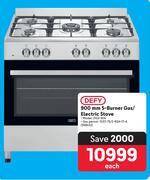 Defy 900mm 5-burner gas/electric stove dgs 904 offer at Makro