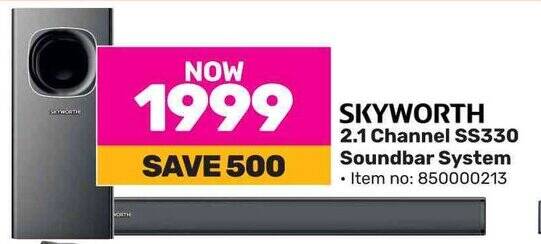 SKYWORTH 2.1 Channel SS330 Soundbar System offer at Game