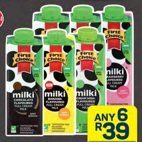 First Choice Flavoured Milk Assorted 250ml offer at Pick n Pay