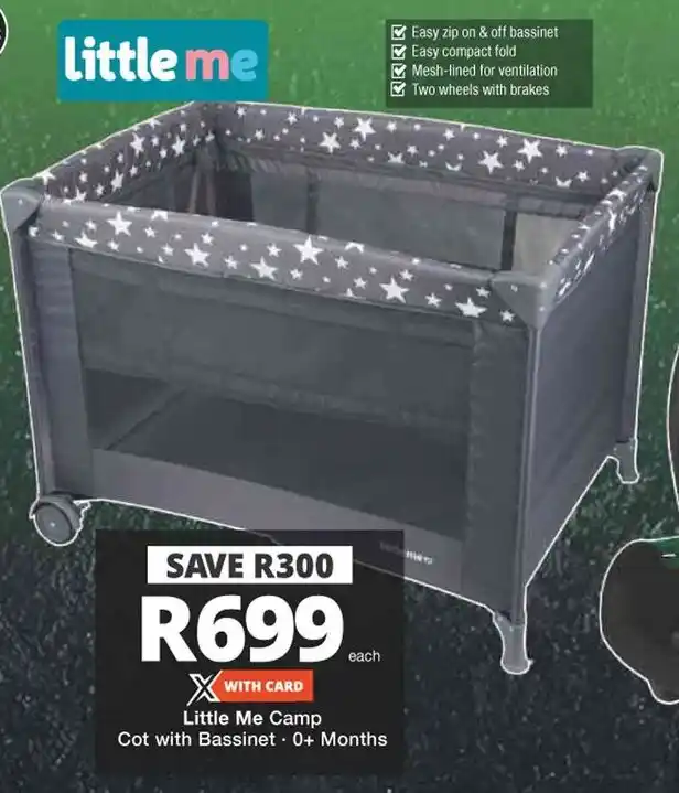 Little Me Camp Cot with Bassinet offer at Checkers Hyper