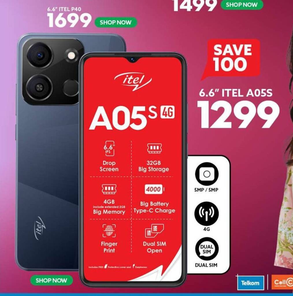 6.6" ITEL A05S offer at Ackermans
