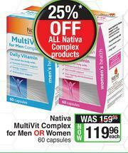 Nativa Multi Vit Complex For Men Or Women 60 Capsules-Each offer at Dis ...