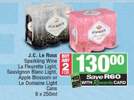 J.C. Le Roux Sparkling Wine La Fleurette Light, Sauvignon Blanc Light ...