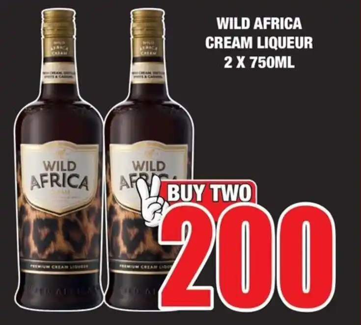 WILD AFRICA CREAM LIQUEUR 2 X 750ML offer at Boxer Liquors