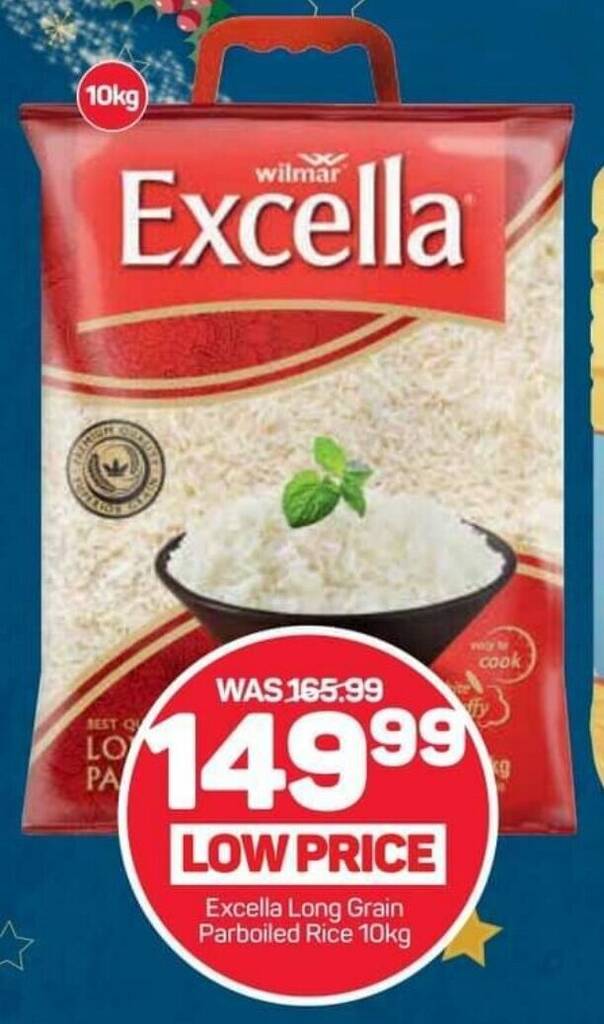 Excella Long Grain Parboiled Rice 10kg offer at Pick n Pay