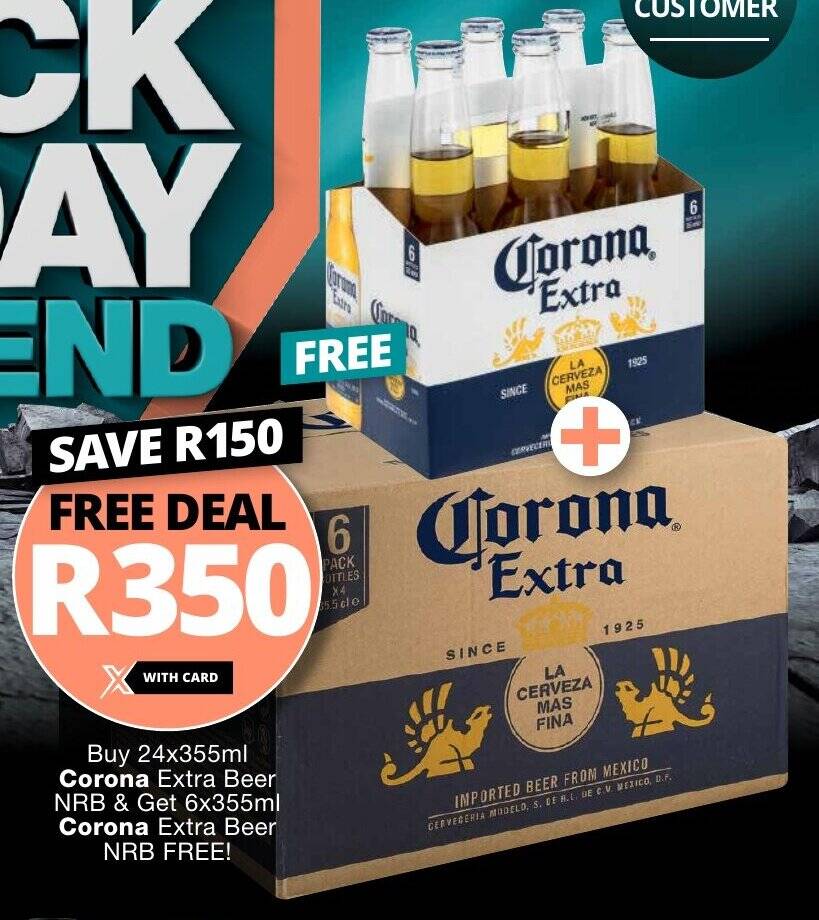 Buy 24x355ml Corona Extra Beer NRB & Get 6x355ml Corona Extra Beer NRB ...