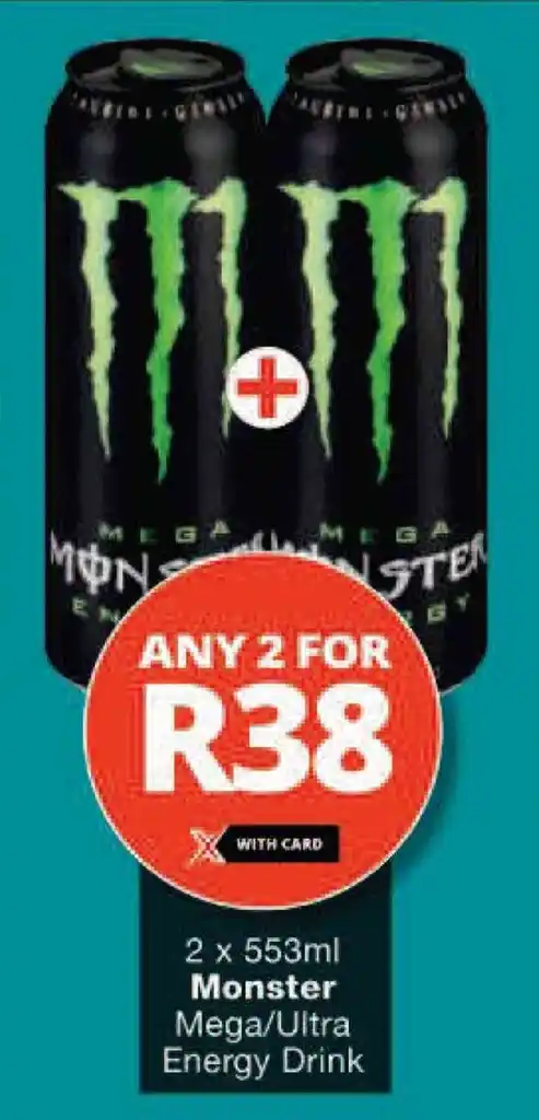 2 X 553ml Monster Mega Ultra Energy Drink Offer At Checkers