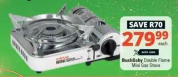 BushBaby Double Flame Mini Gas Stove offer at Checkers