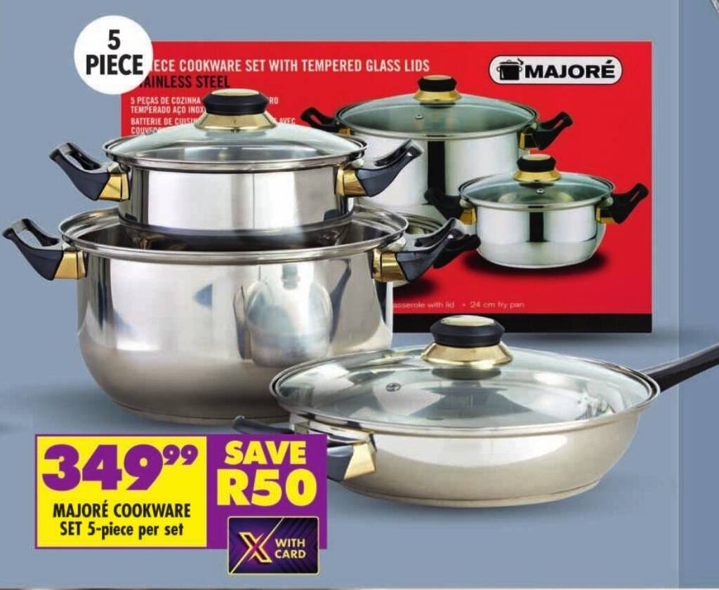 MAJORÉ COOKWARE SET 5-piece per set offer at Shoprite