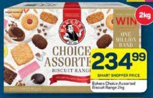 Bakers Choice Assorted Biscuit Range 2kg offer at Pick n Pay